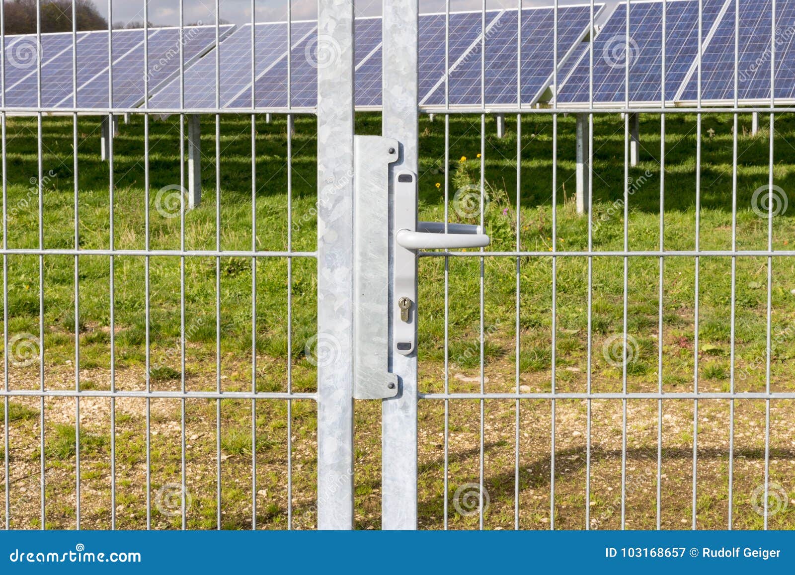 Fence in Front of Solar Array Stock Image - Image of sunlight, solar ...