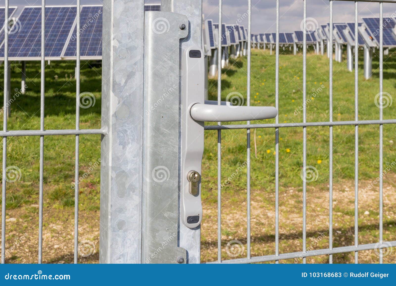 Fence in Front of Solar Array Stock Image - Image of green, array ...