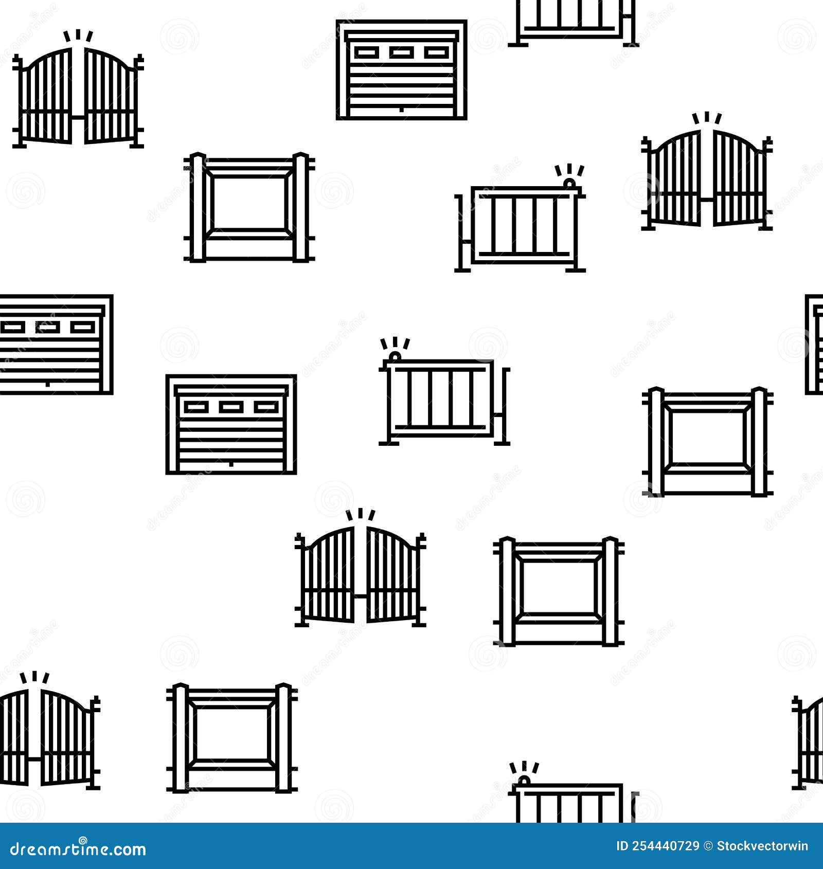Fence and Gate Exterior Security Vector Seamless Pattern Stock Vector ...