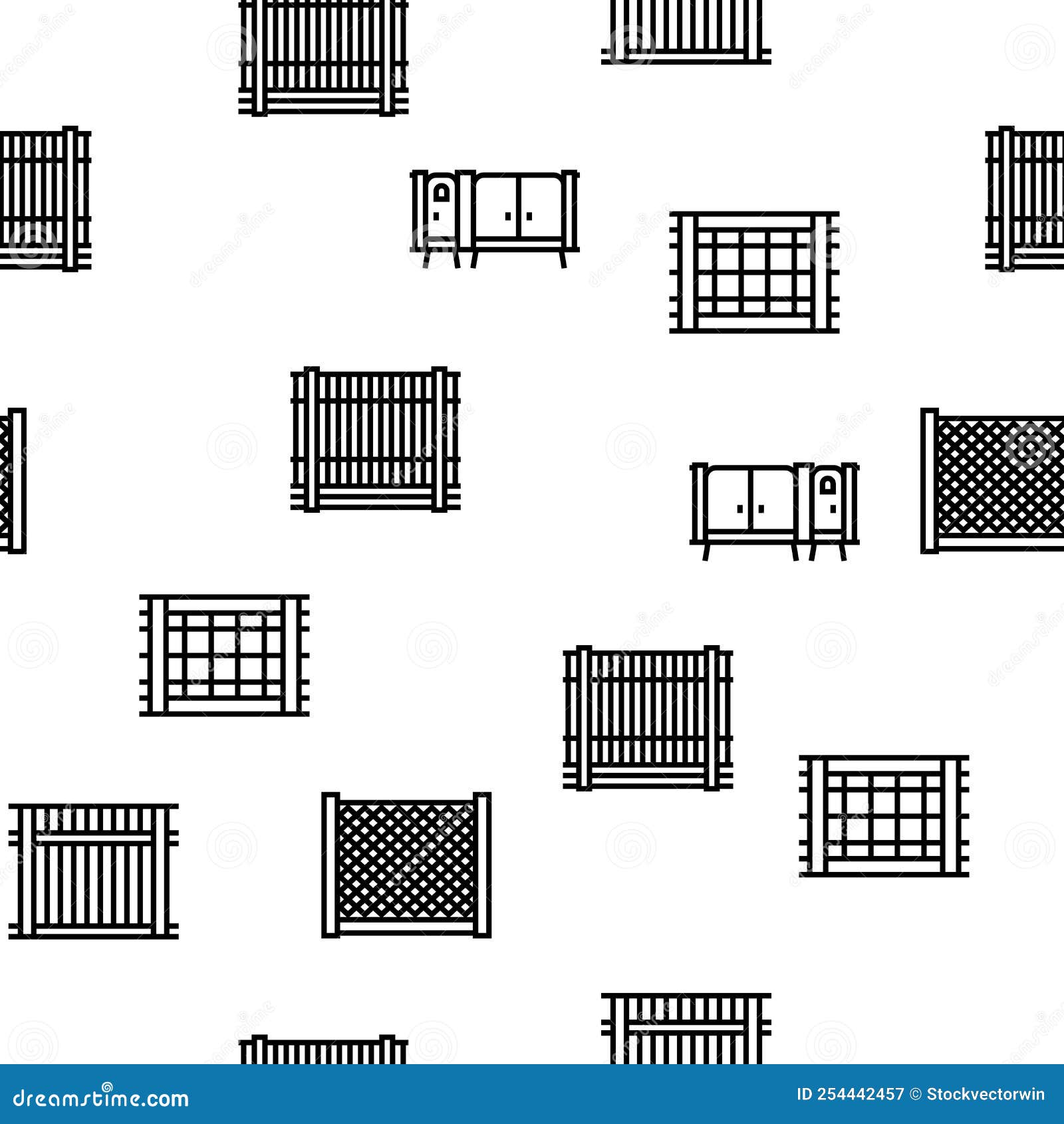 Fence and Gate Exterior Security Vector Seamless Pattern Stock Vector ...