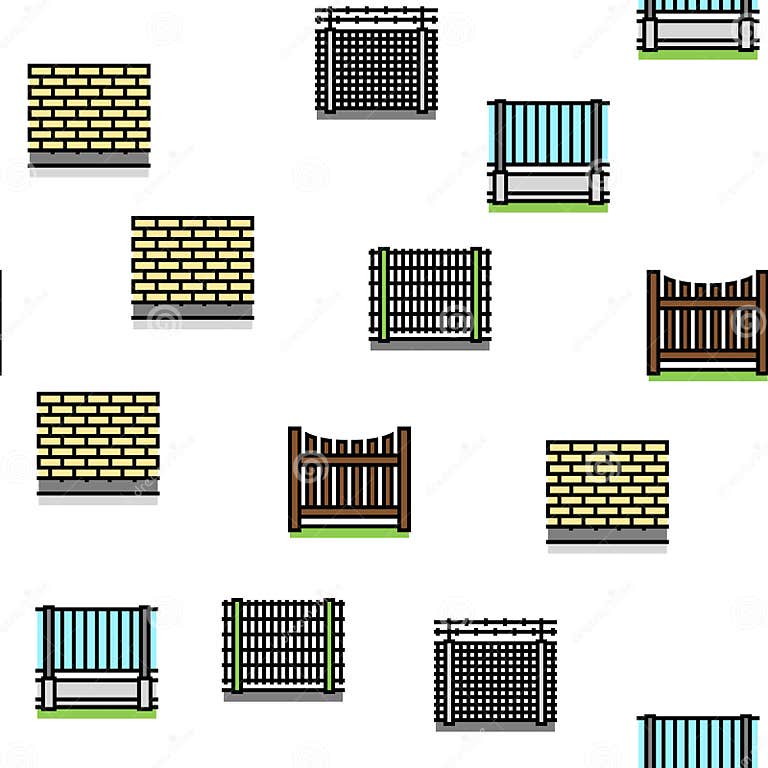 Fence and Gate Exterior Security Vector Seamless Pattern Stock Vector ...