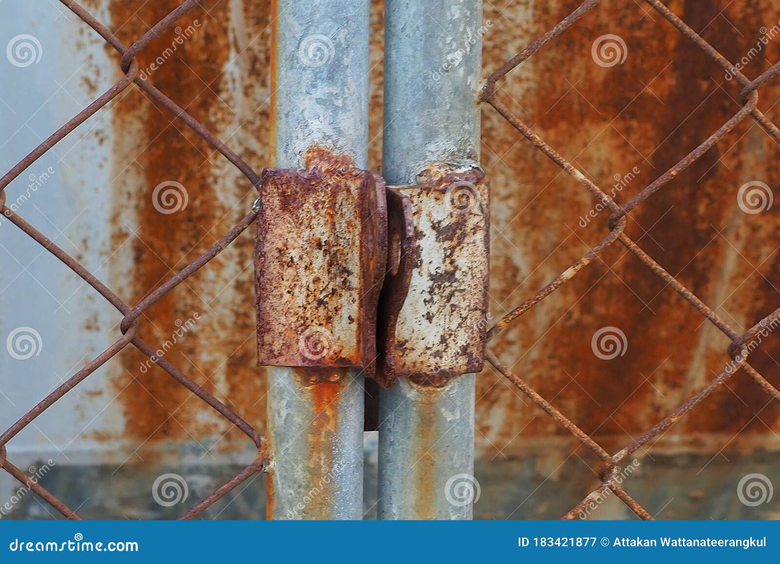A fence gate full of rust stock image. Image of floor - 183421877