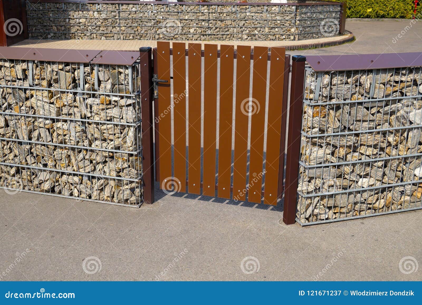 Gabions, the Use of Decorative Stones. Stock Image - Image of house ...