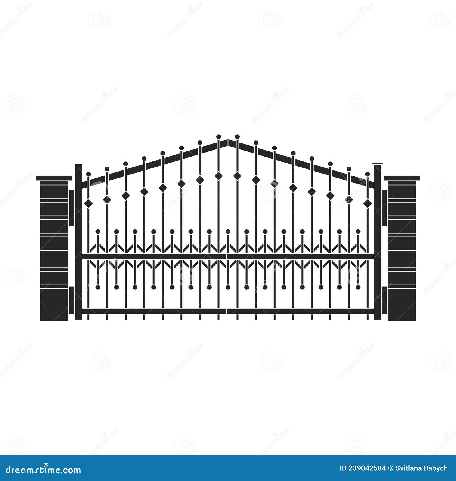 Fence Gate Vector Icon.Black Vector Icon Isolated on White Background ...