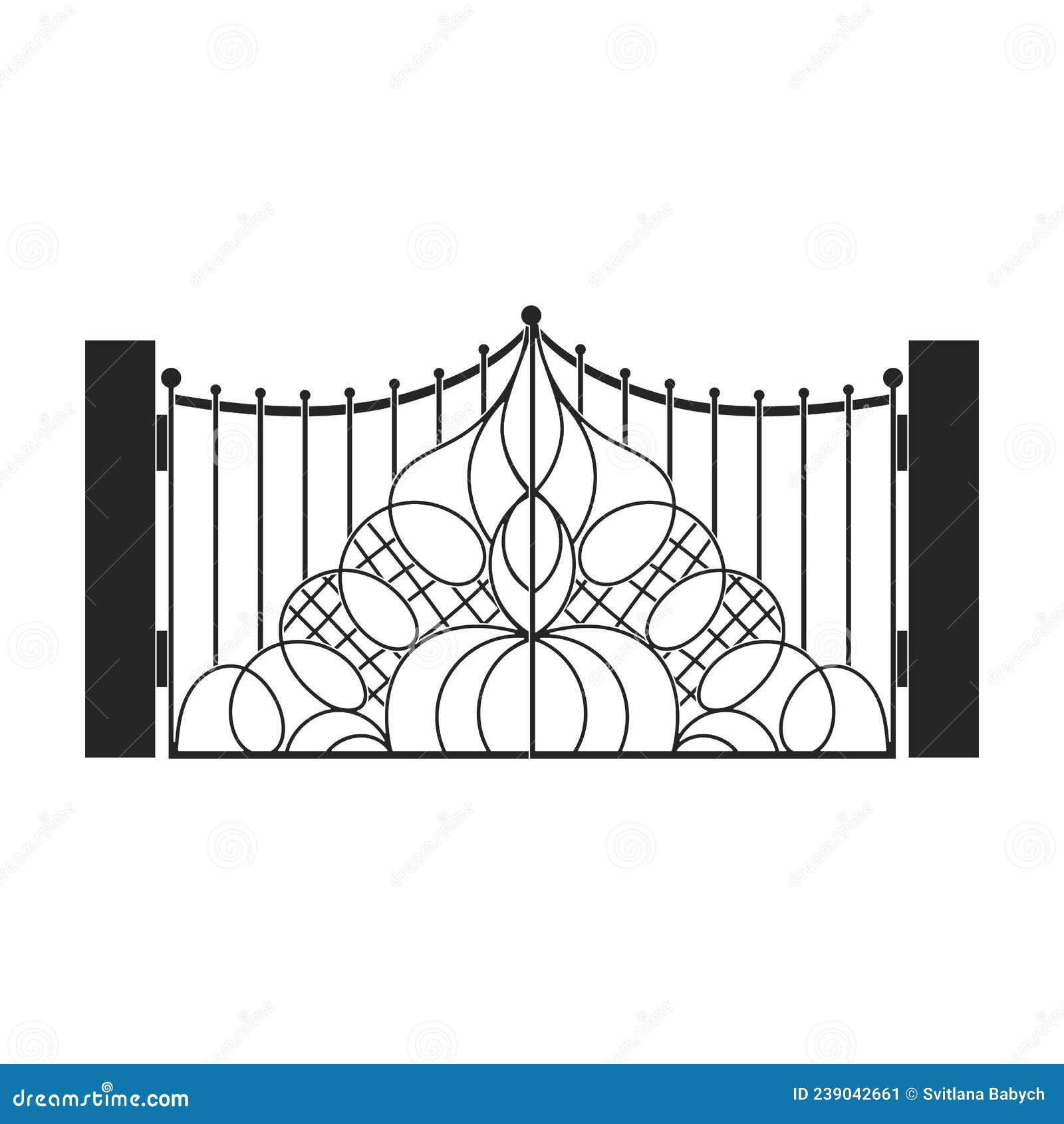Fence Gate Vector Icon.Black Vector Icon Isolated on White Background ...