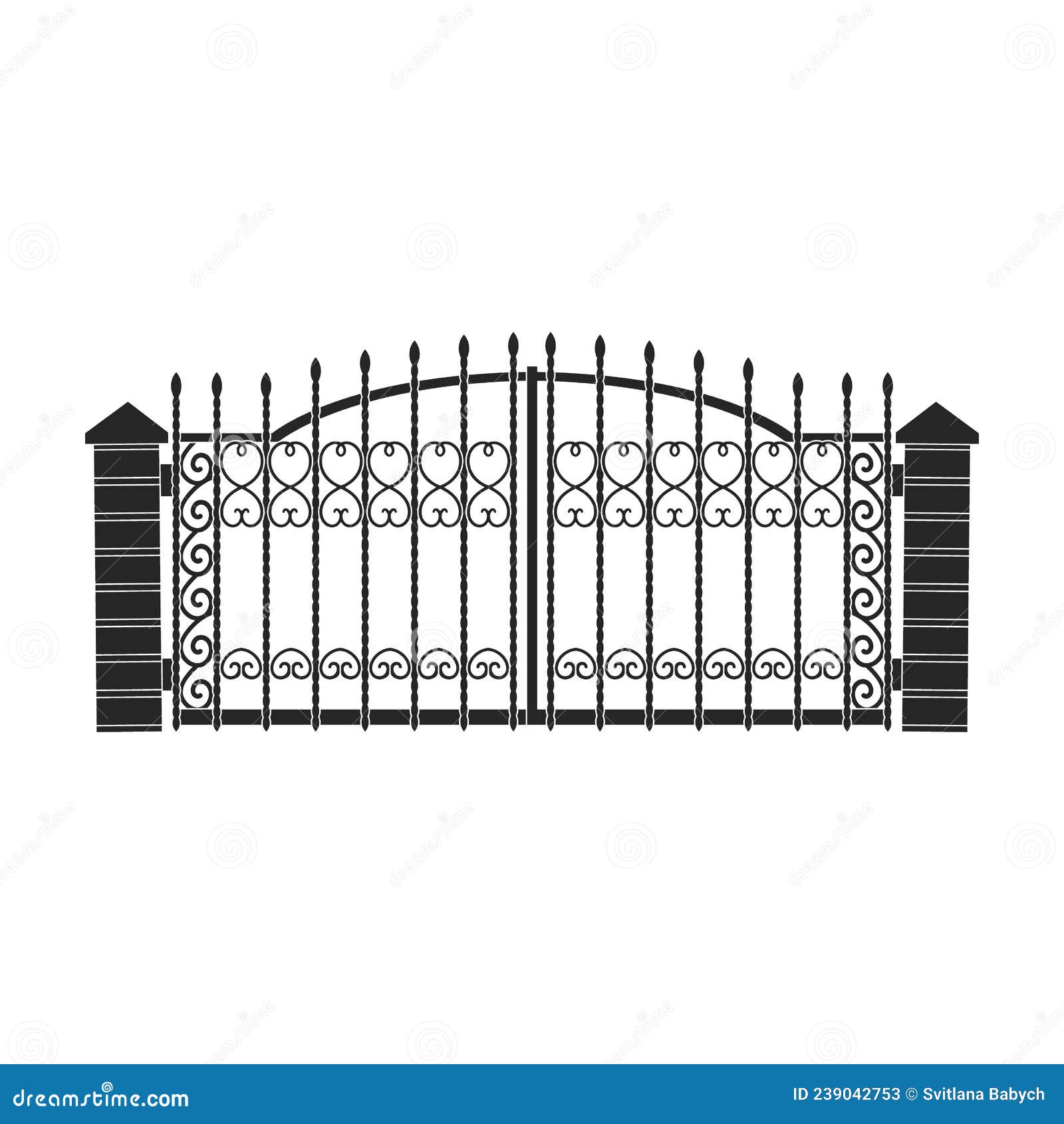 Fence Gate Vector Icon.Black Vector Icon Isolated on White Background ...