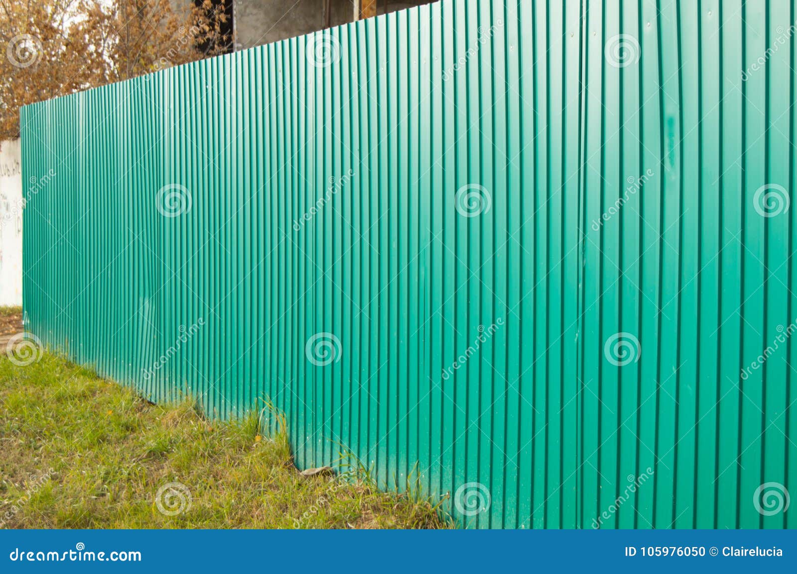 Fence with Green Metal Siding, the Concept of Security and Protection ...