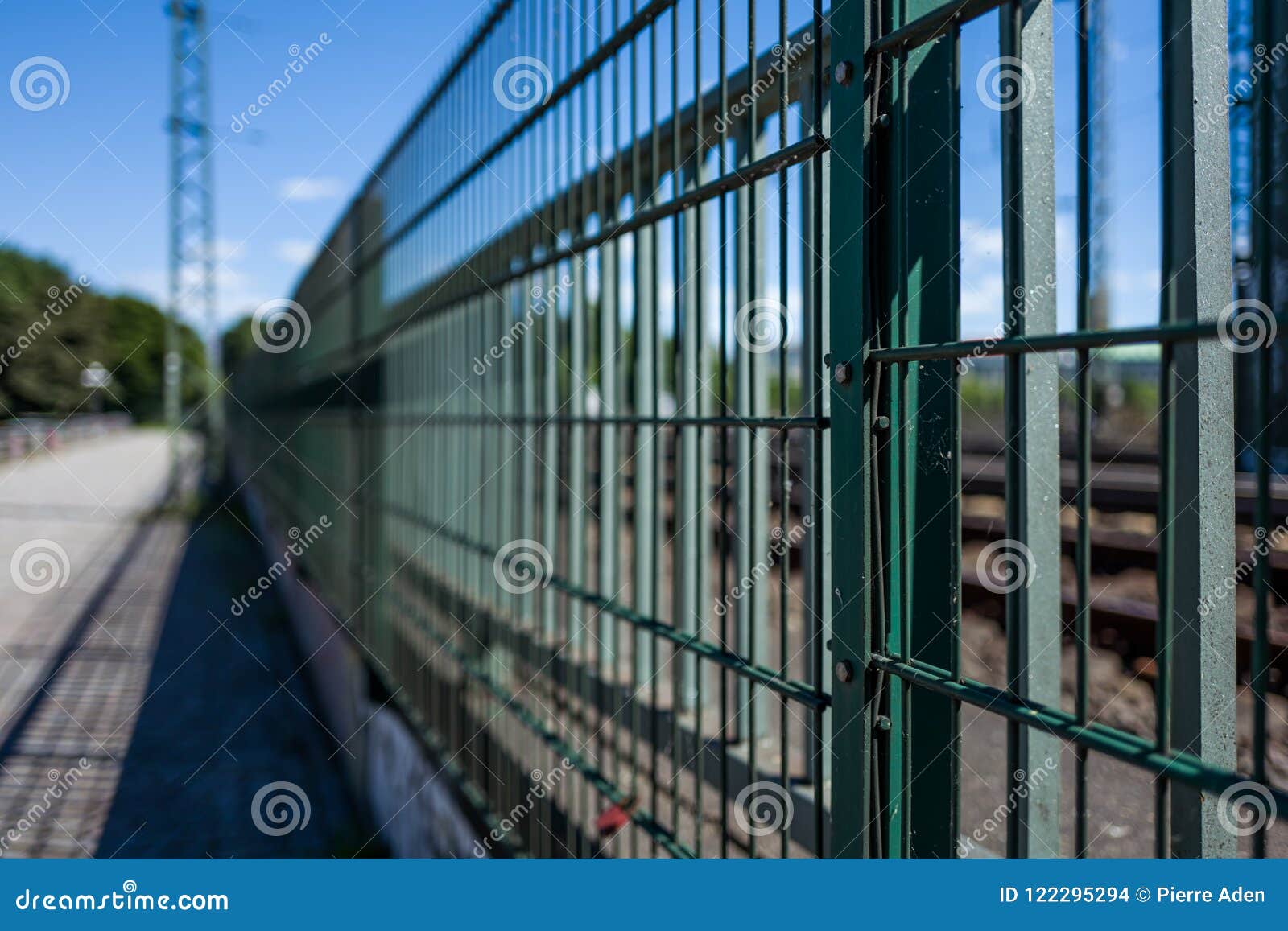 A fence in Hamburg stock photo. Image of detain, element - 122295294