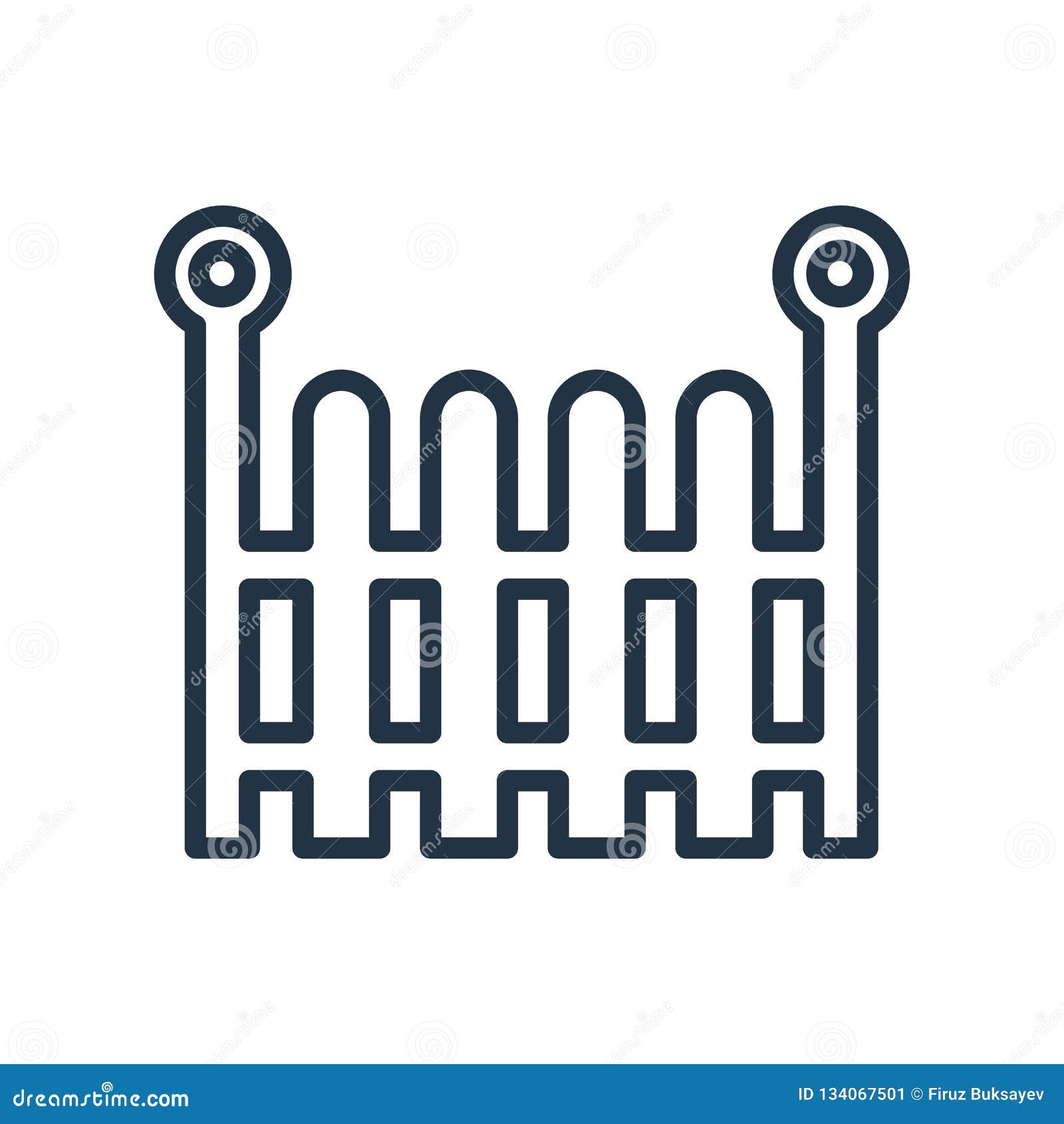 Fence Icon Vector Isolated on White Background, Fence Sign Stock Vector ...