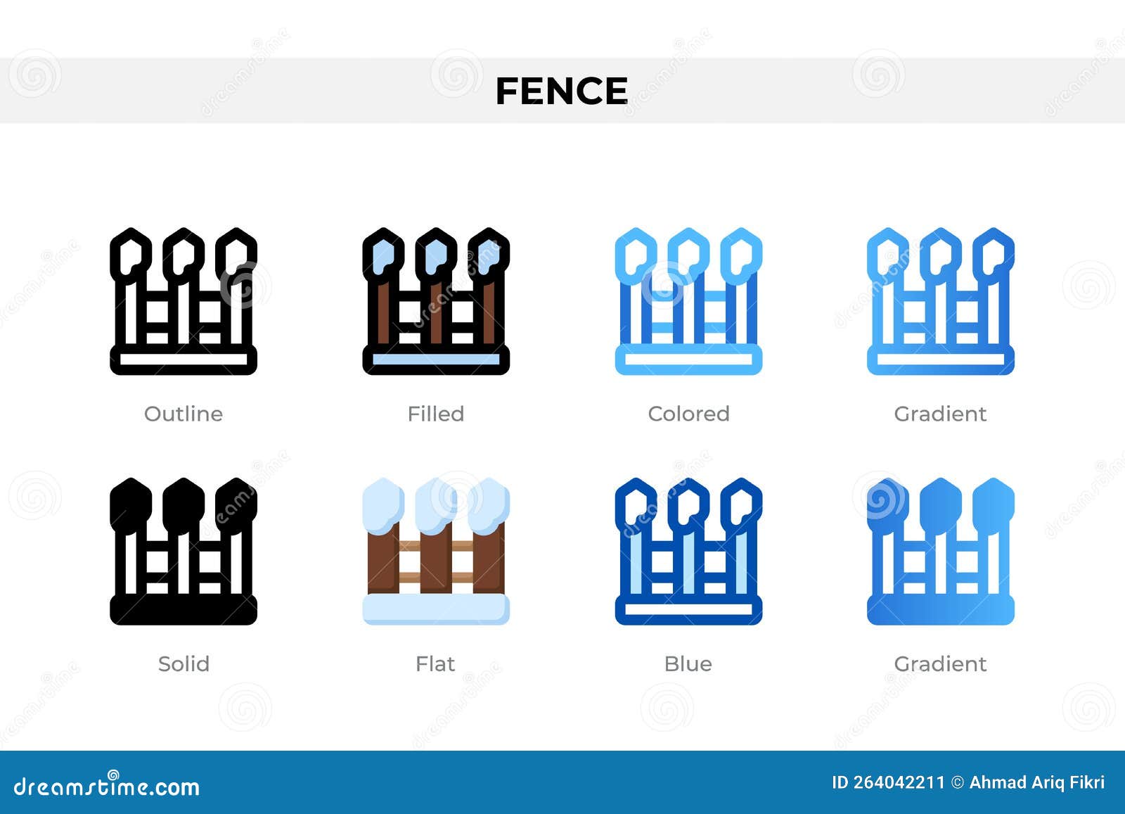 Fence Icons in Different Style. Fence Icons Set. Holiday Symbol ...