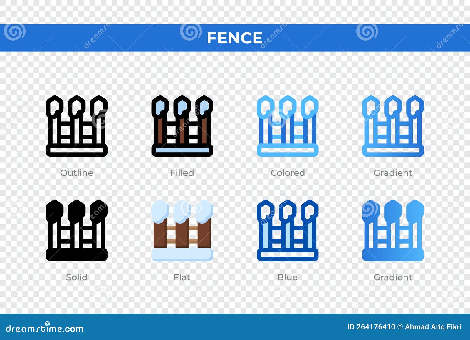 Fence Icons in Different Style. Fence Icons Set. Holiday Symbol ...