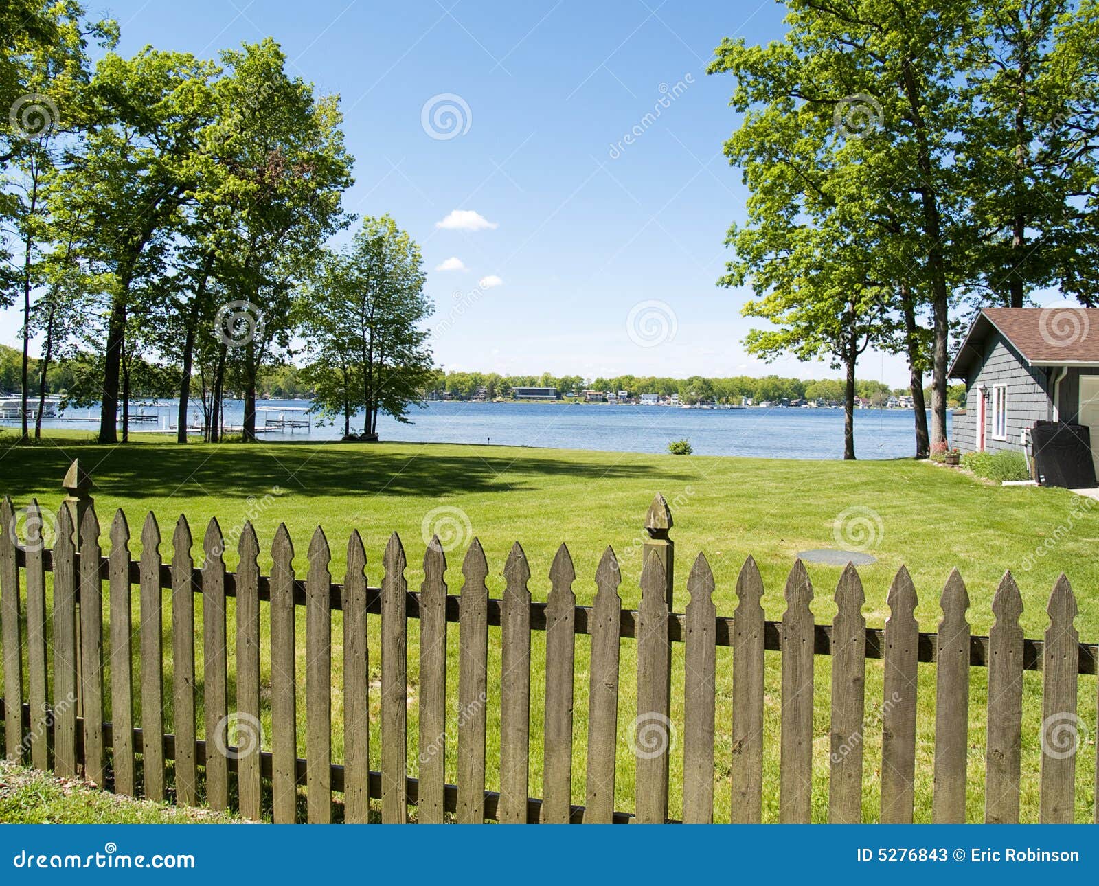 Fence and Lake stock image. Image of ocean, summer, leisure - 5276843