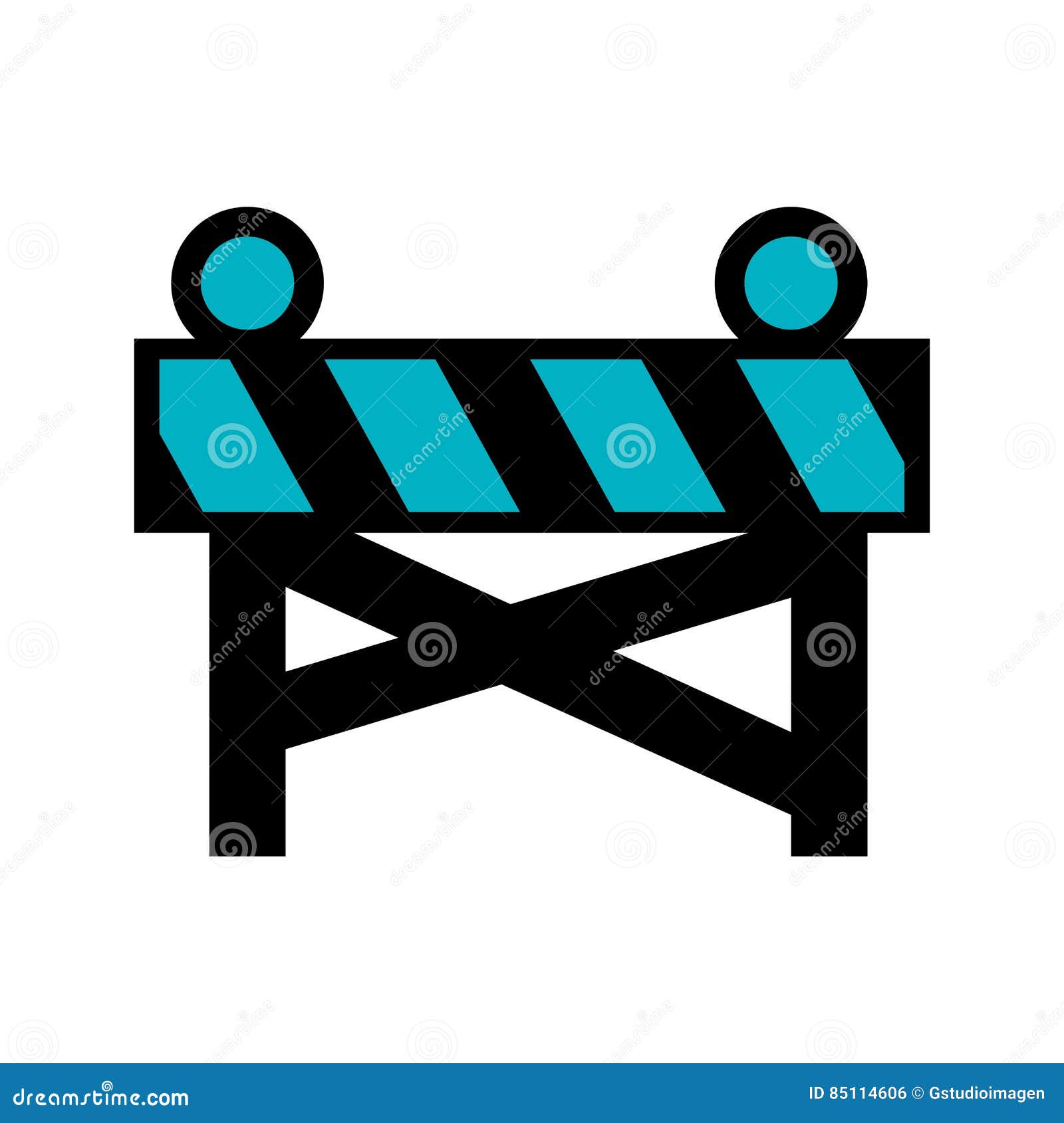 Fence Light Construction Sign Stock Illustration - Illustration of ...