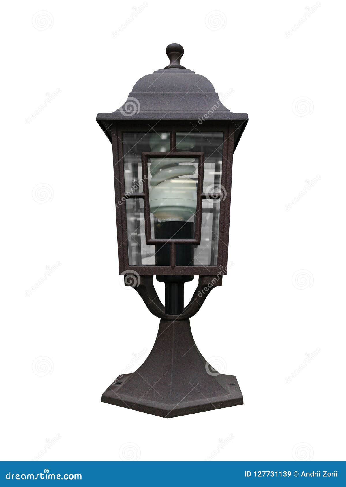 Fence Light on the White Background. Light Lamp for the Fence Stock ...