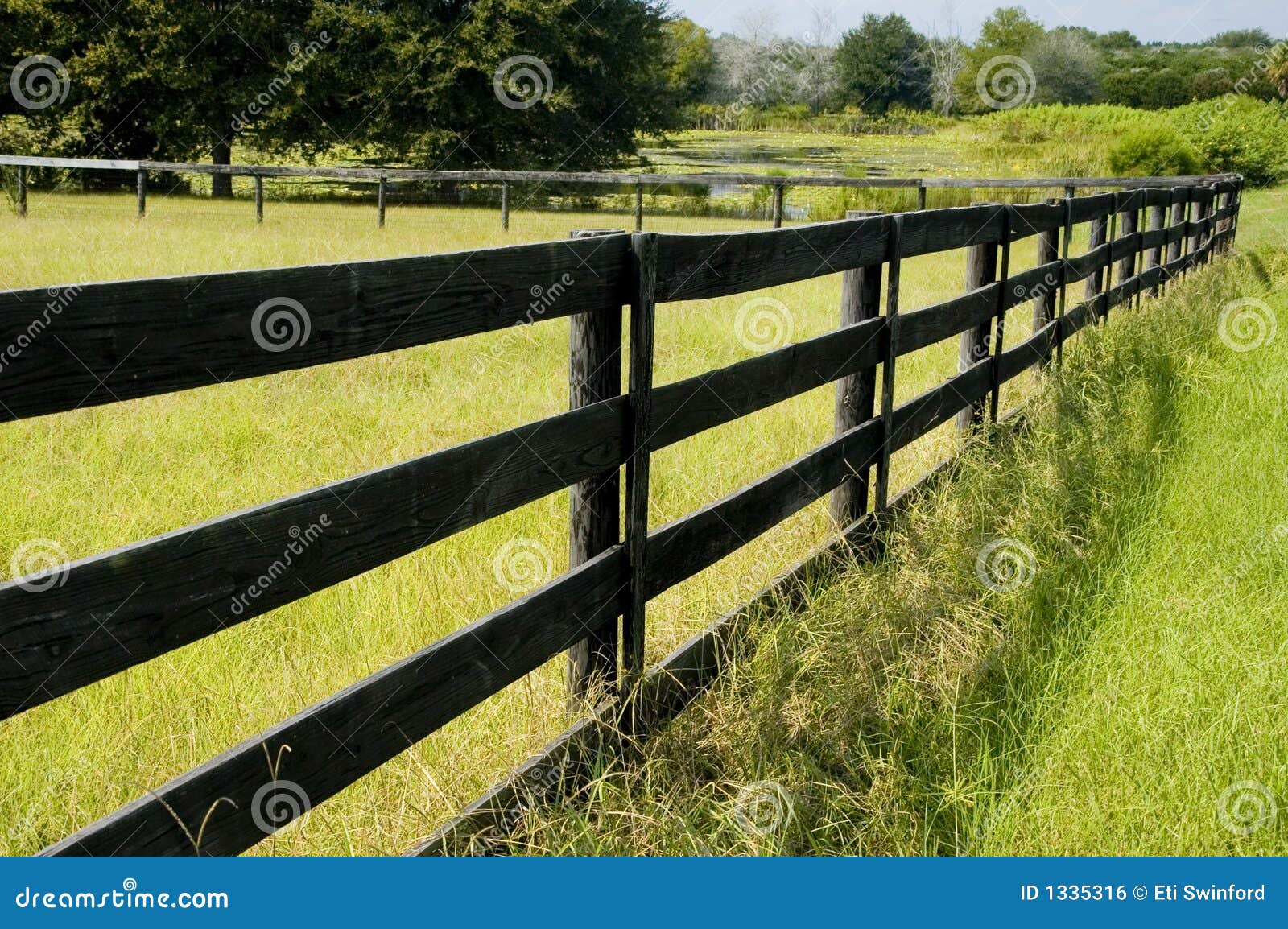 Fence line stock photo. Image of repair, fenced, wooden - 1335316