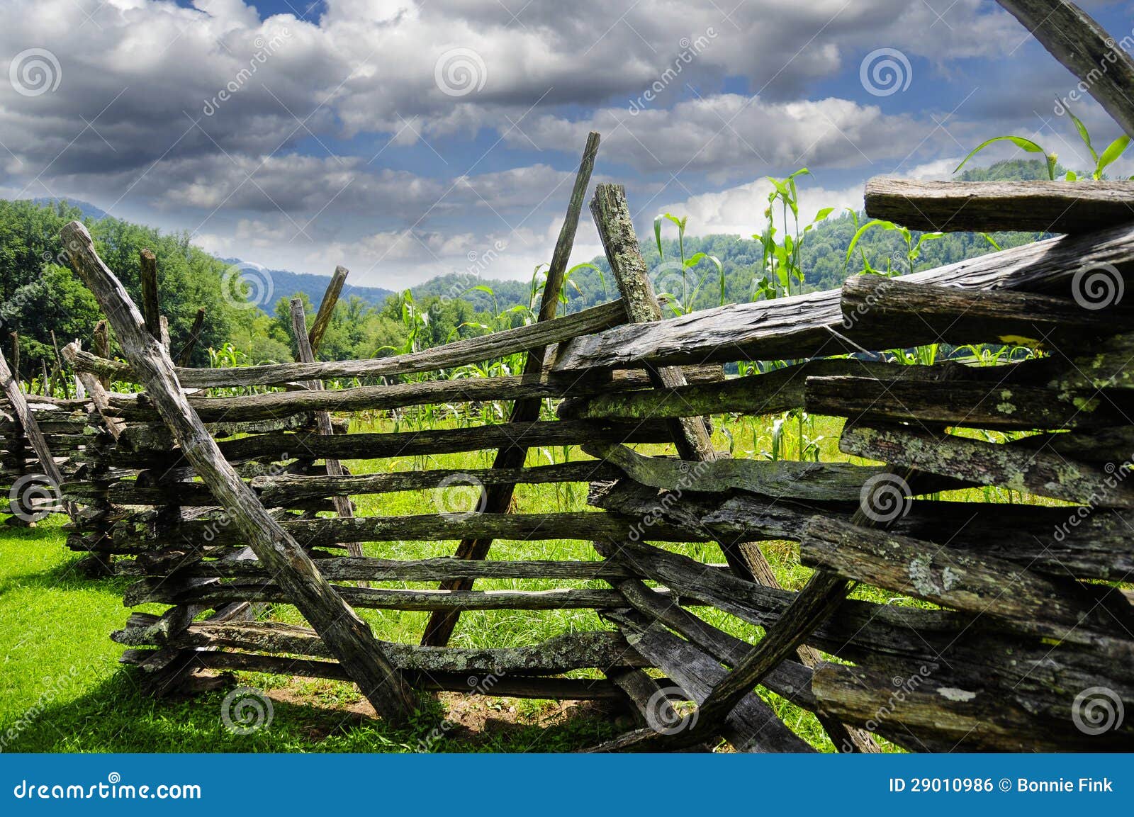 Fence Line stock photo. Image of grass, wooden, clouds - 29010986