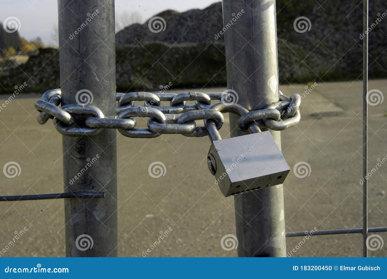 Fence Locked with Chain and Lock Stock Photo - Image of fabrication ...
