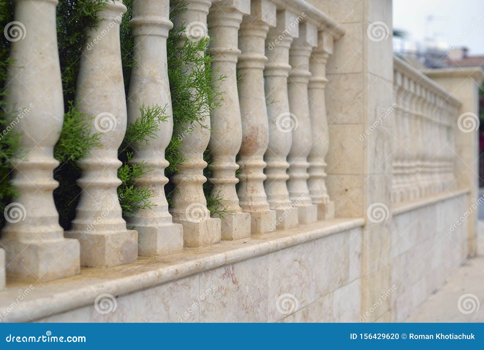 A Fence Made of Beautiful Columns. Stock Photo - Image of exterior ...
