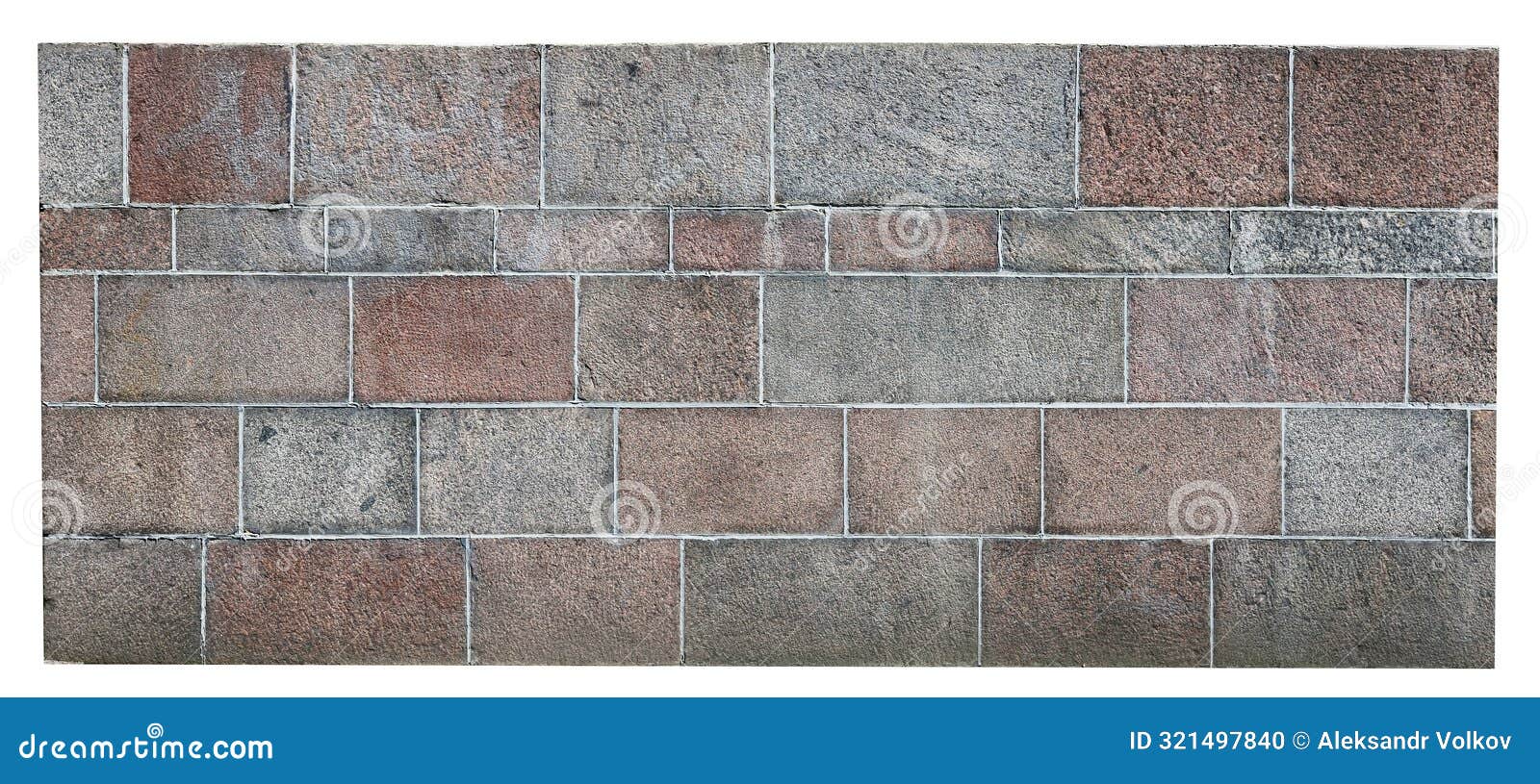 Fence Made of Large Rectangular Granite Blocks. Isolated Stock Photo ...