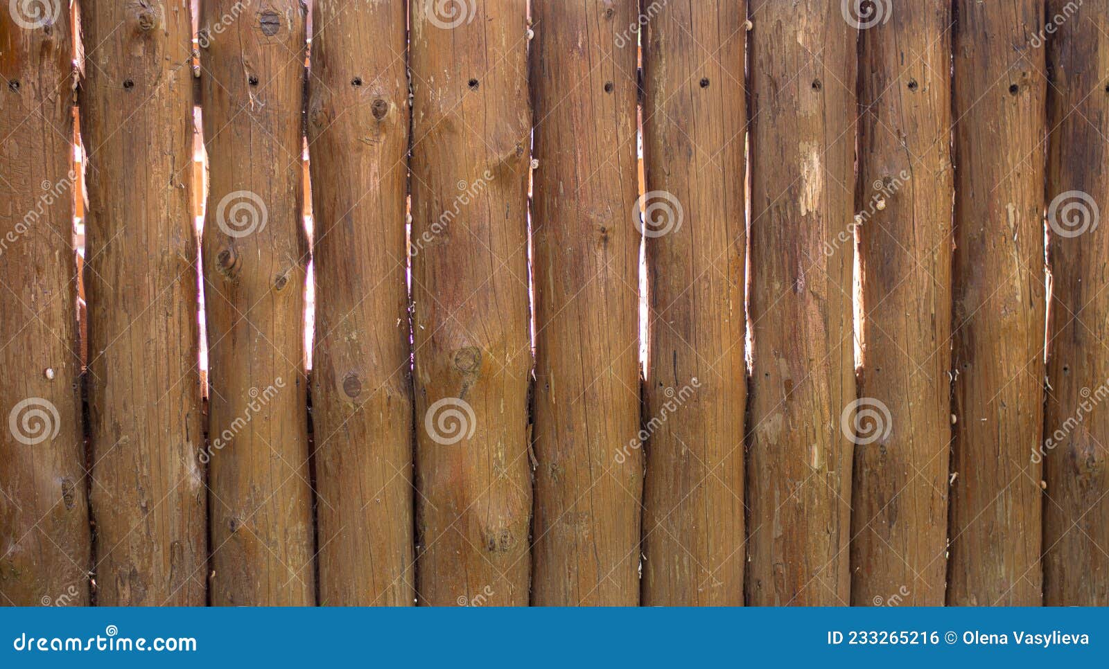 A Fence Made of Logs. Wooden Fence Close-up Stock Photo - Image of ...