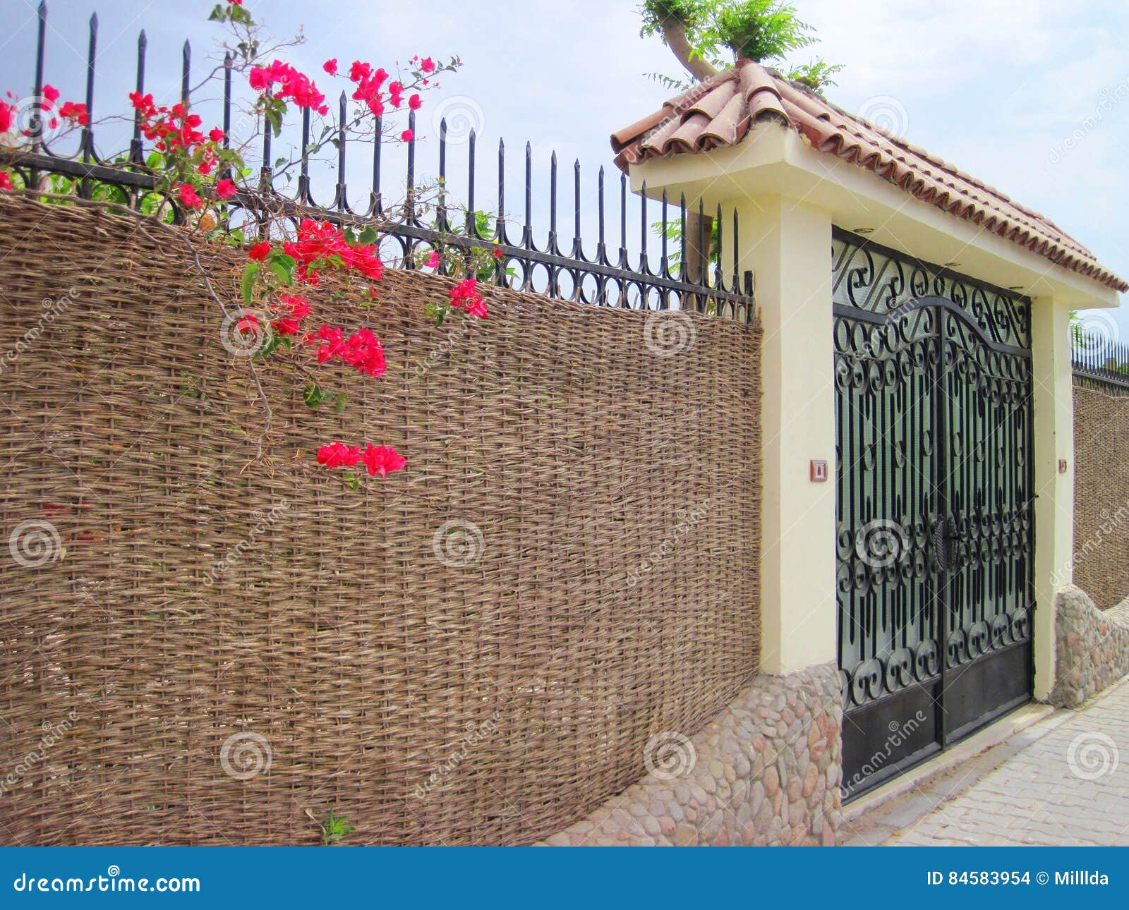 Fence and metallic gate stock photo. Image of brown, hurghada - 84583954