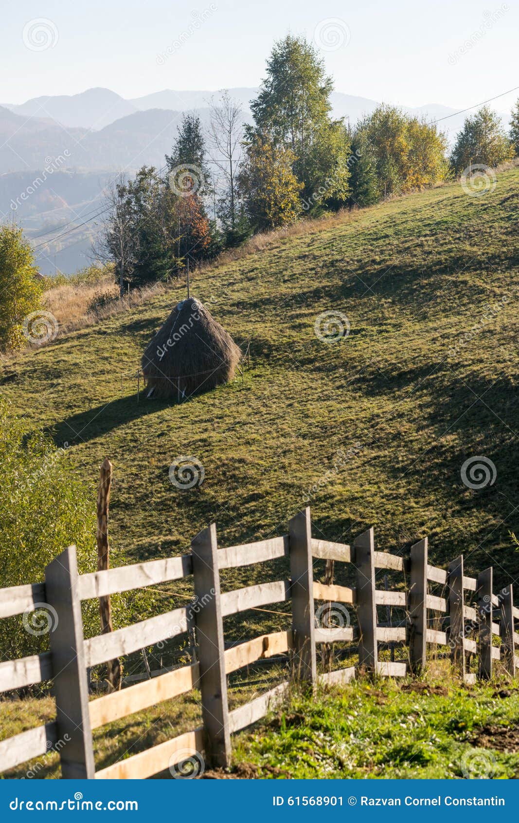 Fence in a Mountain Landscape Stock Image - Image of fresh, nature ...