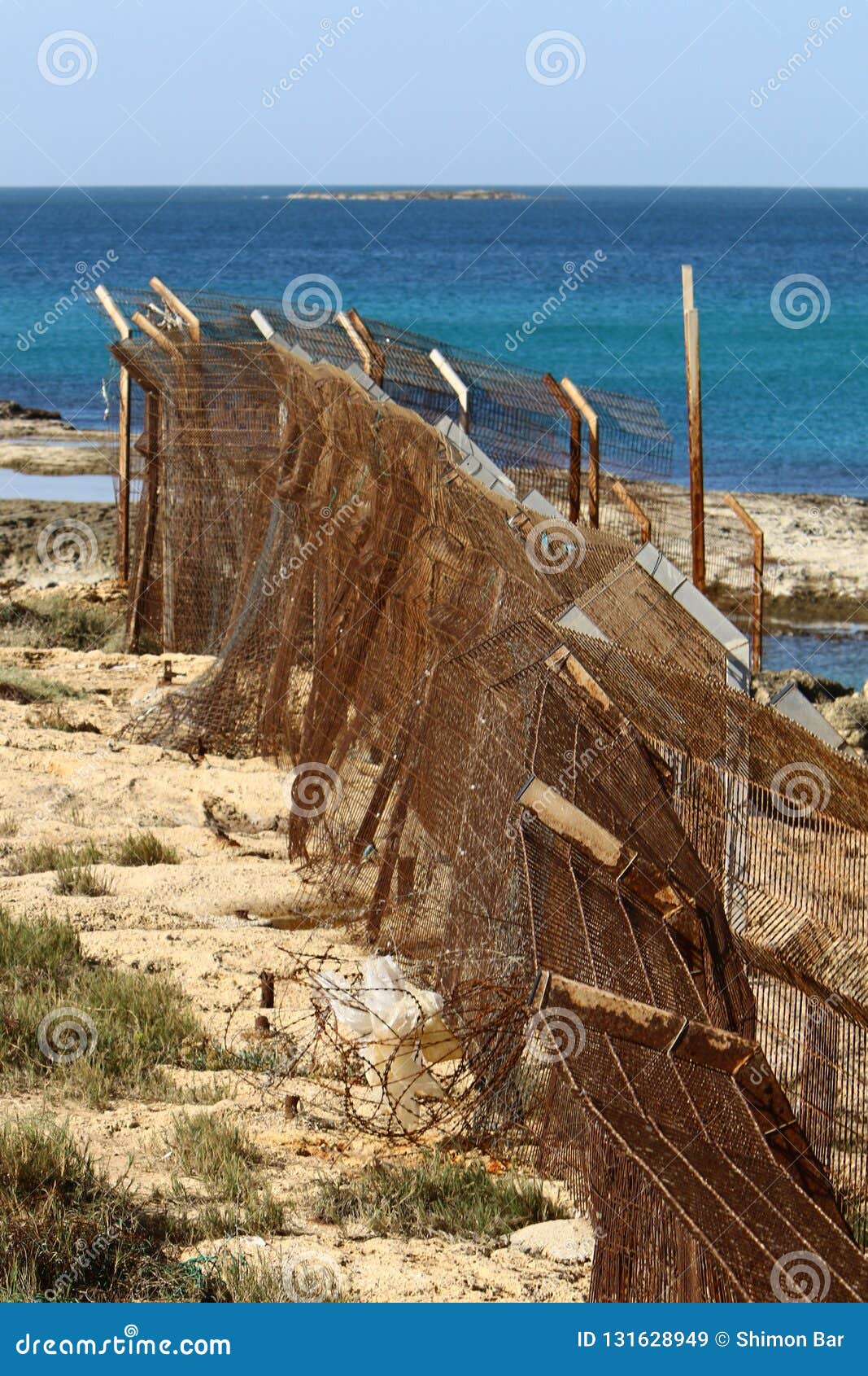 Fence in an Open Park by the Sea Stock Image - Image of paling, border ...