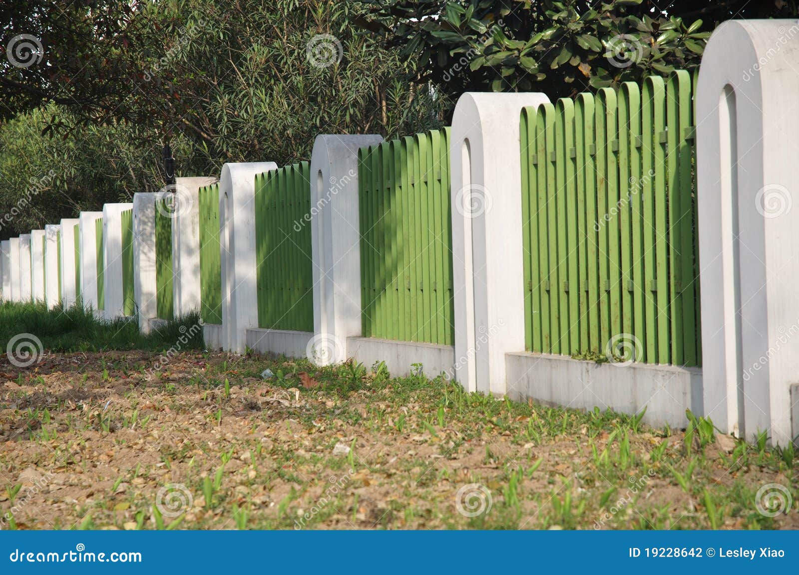 Fence in a park stock photo. Image of fence, stone, protection - 19228642
