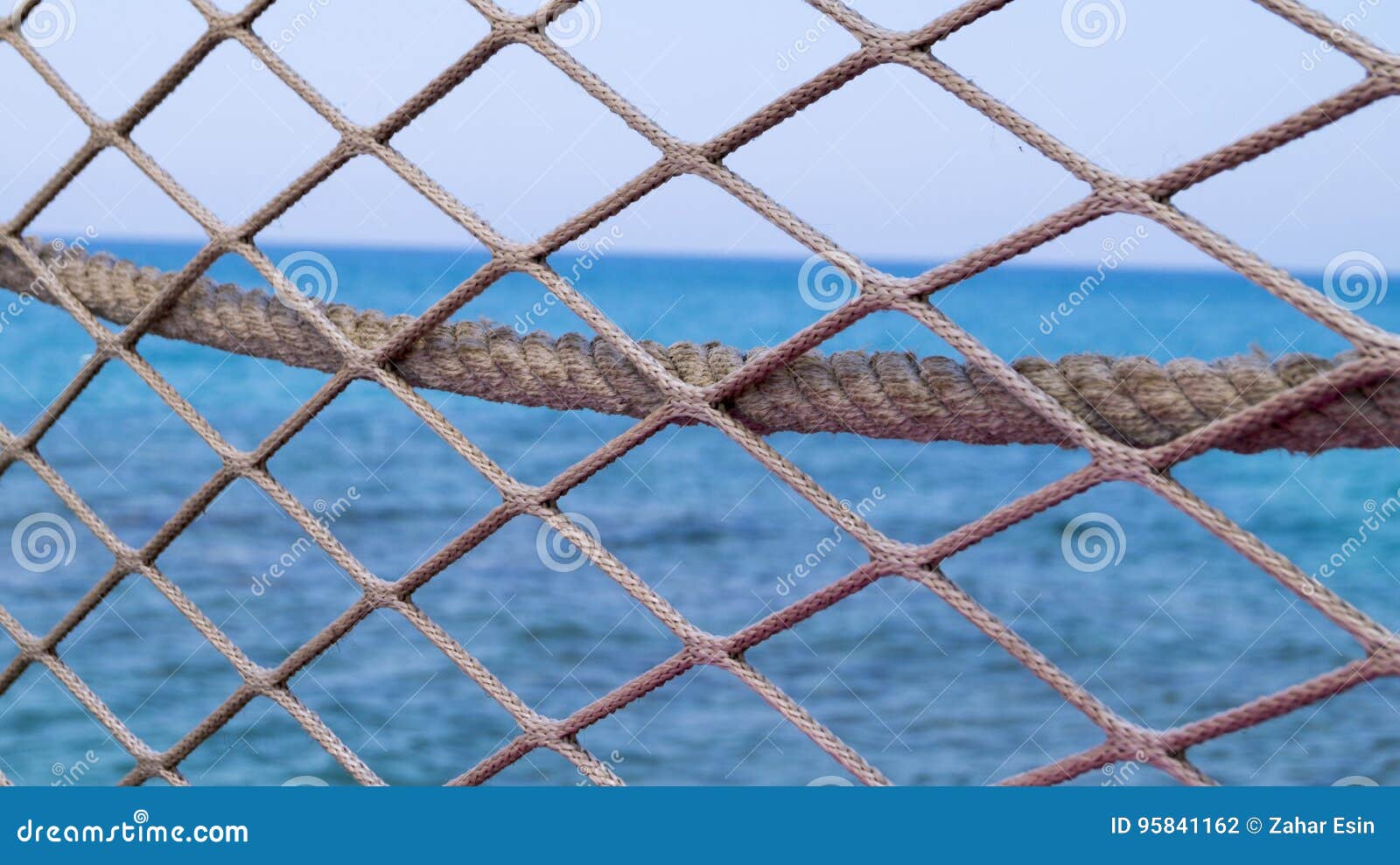 The fence on the pier stock photo. Image of fence, rope - 95841162
