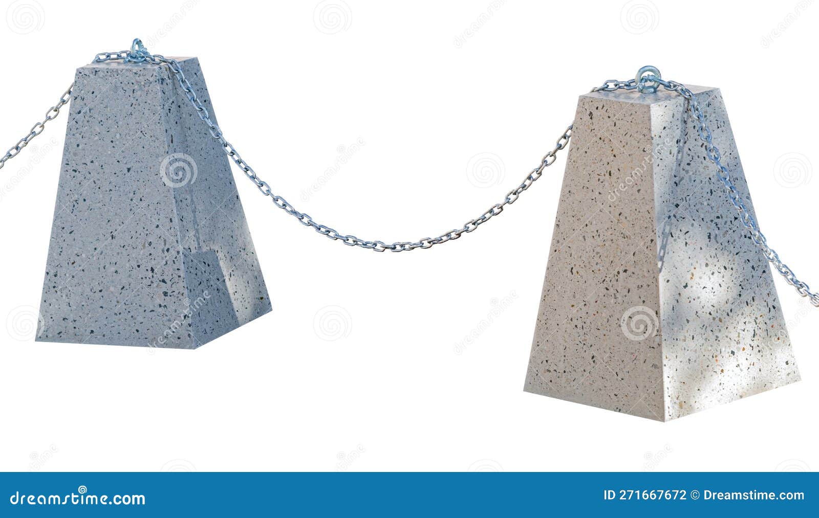 Fence Pillar Cement Iron Chain Fixed on White Stock Photo - Image of ...