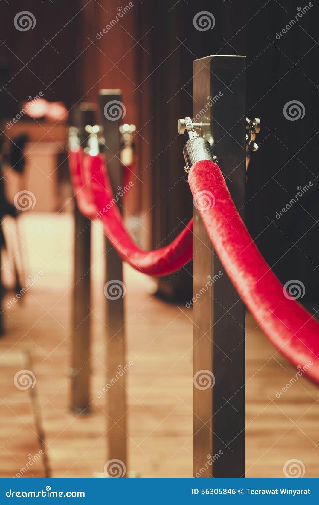Fence Pole Attached With Red Rope Red Carpet Royalty-Free Stock Image ...