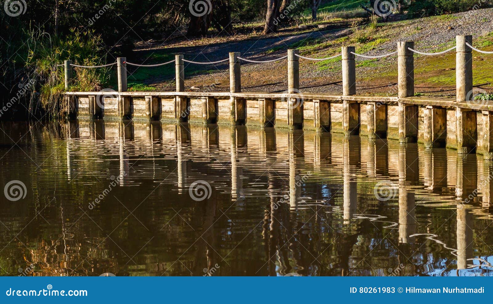 The fence of the pond stock image. Image of chain, decorative - 80261983