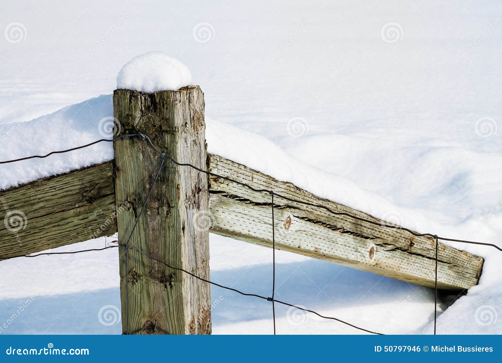 Fence post in snow stock photo. Image of clouds, fairytale - 50797946