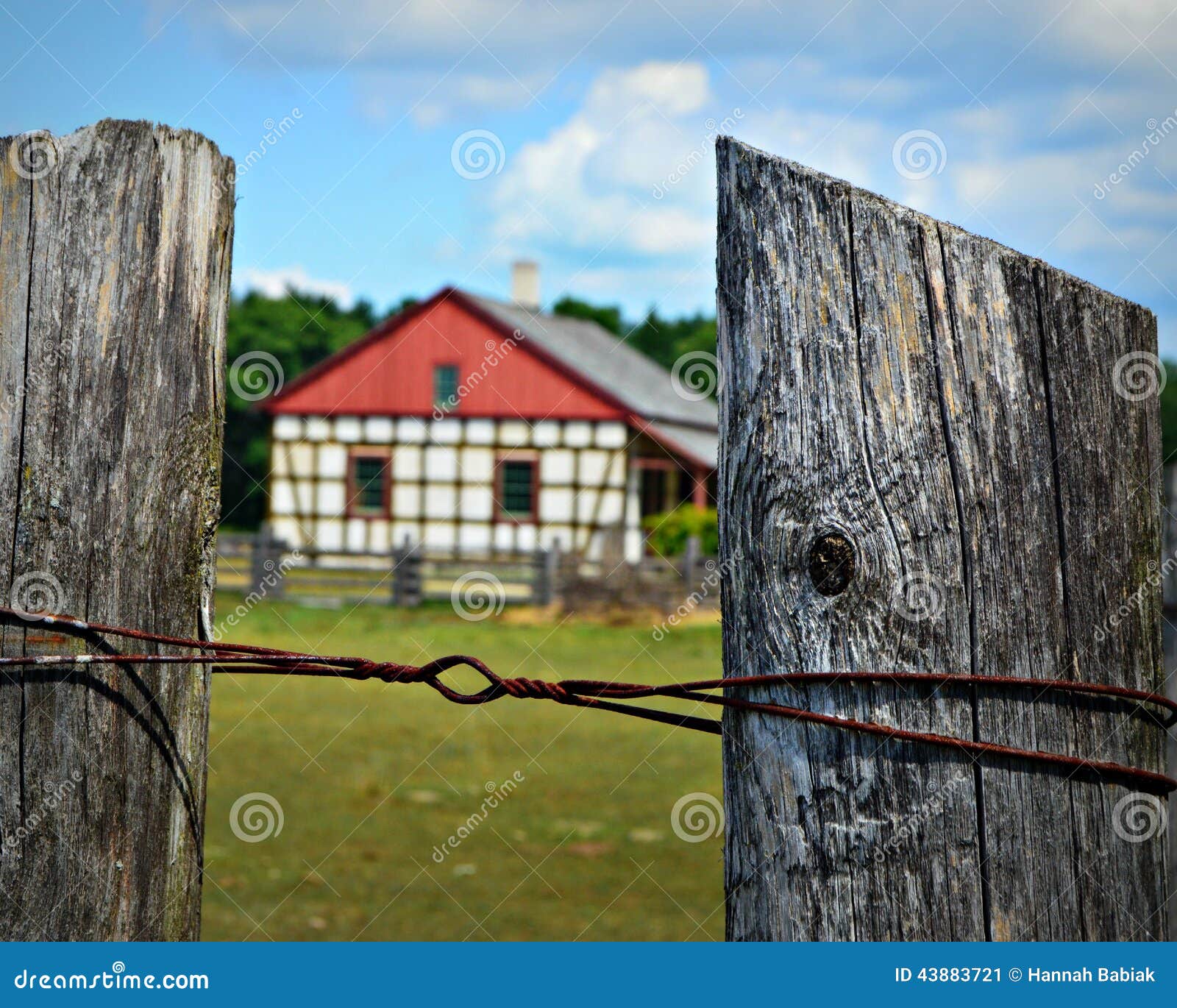 Fence Posts with Historic Building at Old World Wisconsin Stock Image ...