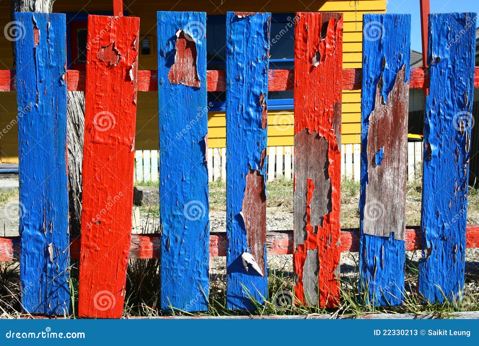 Fence Posts with Peeling Paint Stock Image - Image of house, painted ...