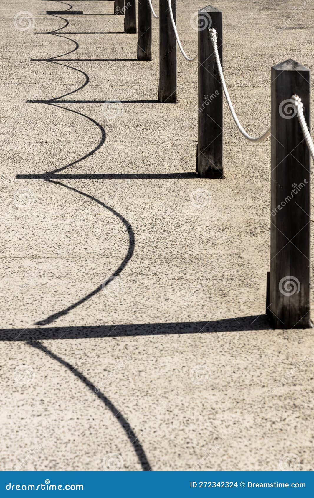 Fence Posts and Rope Along a Pathway Stock Photo - Image of walkway ...