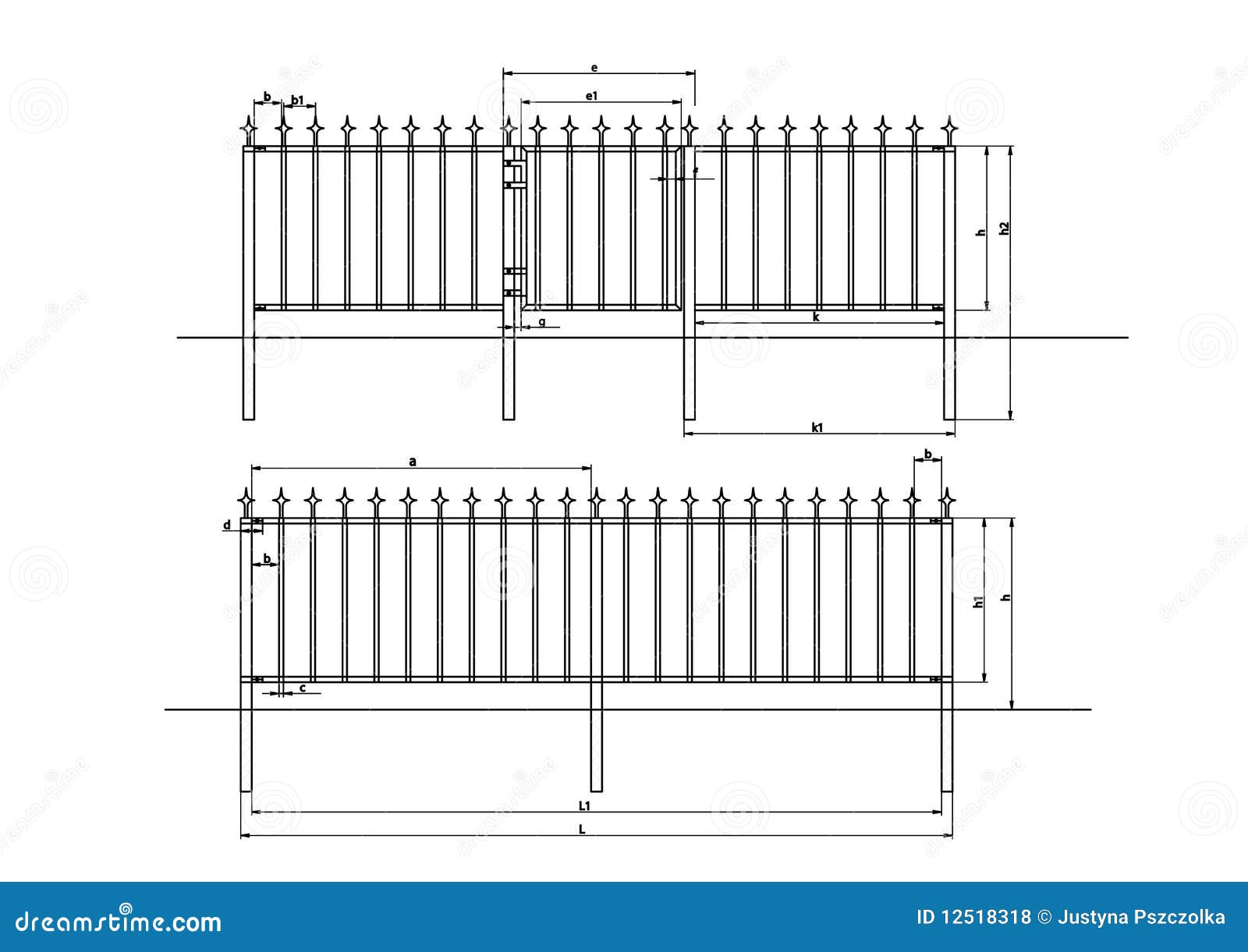 Fence project stock illustration. Illustration of outline - 12518318