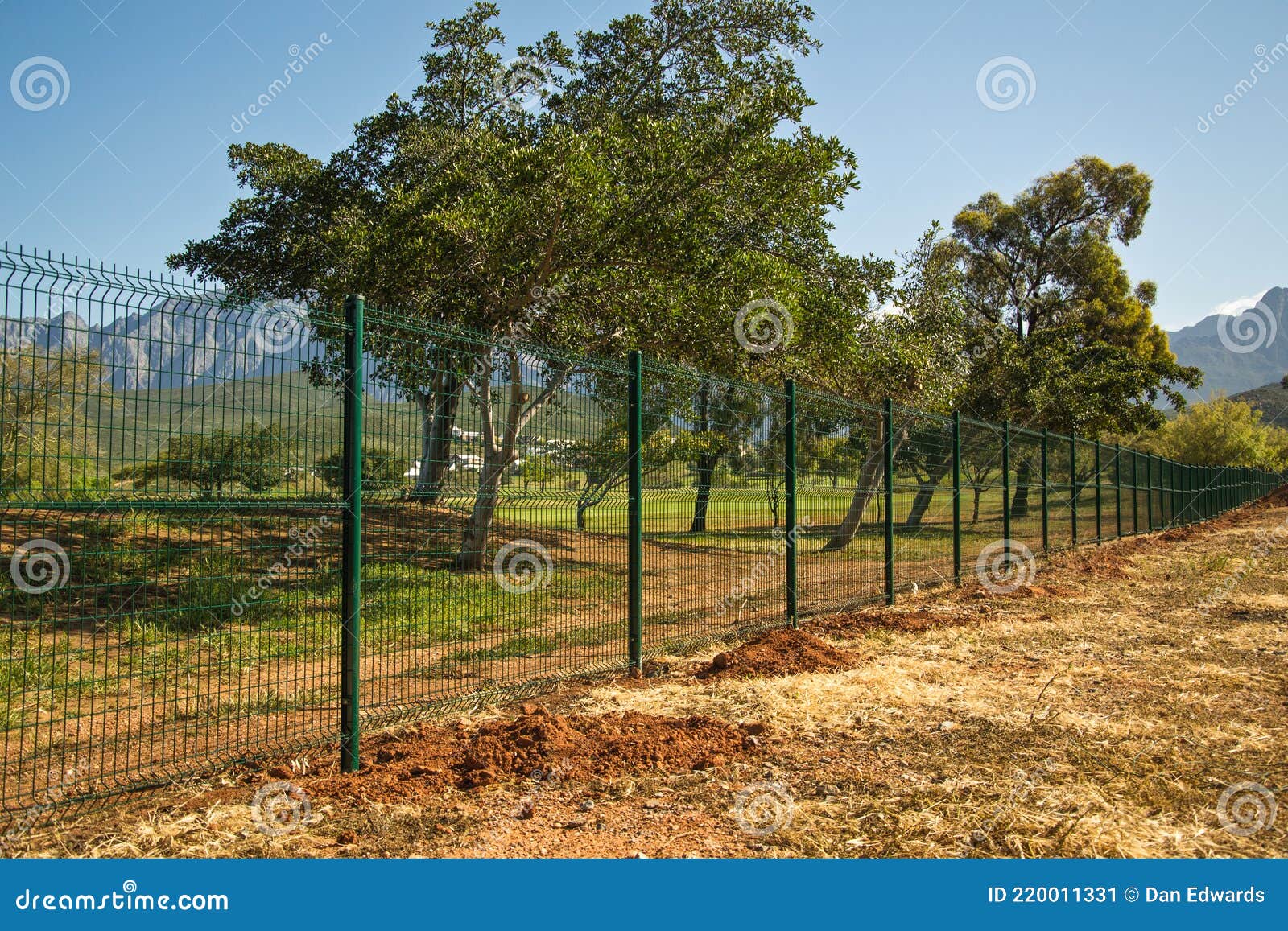 Fence Protoecting a Golf Course Stock Image - Image of recreation ...