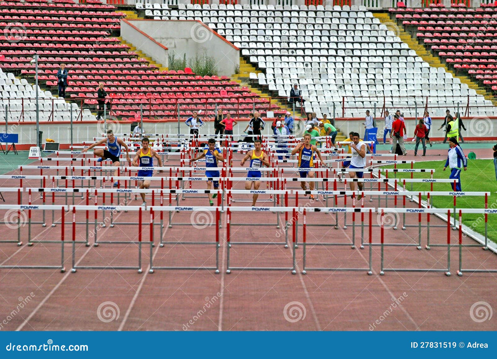 Athletes at 110 Meters Hurdle Race Editorial Stock Image - Image of ...