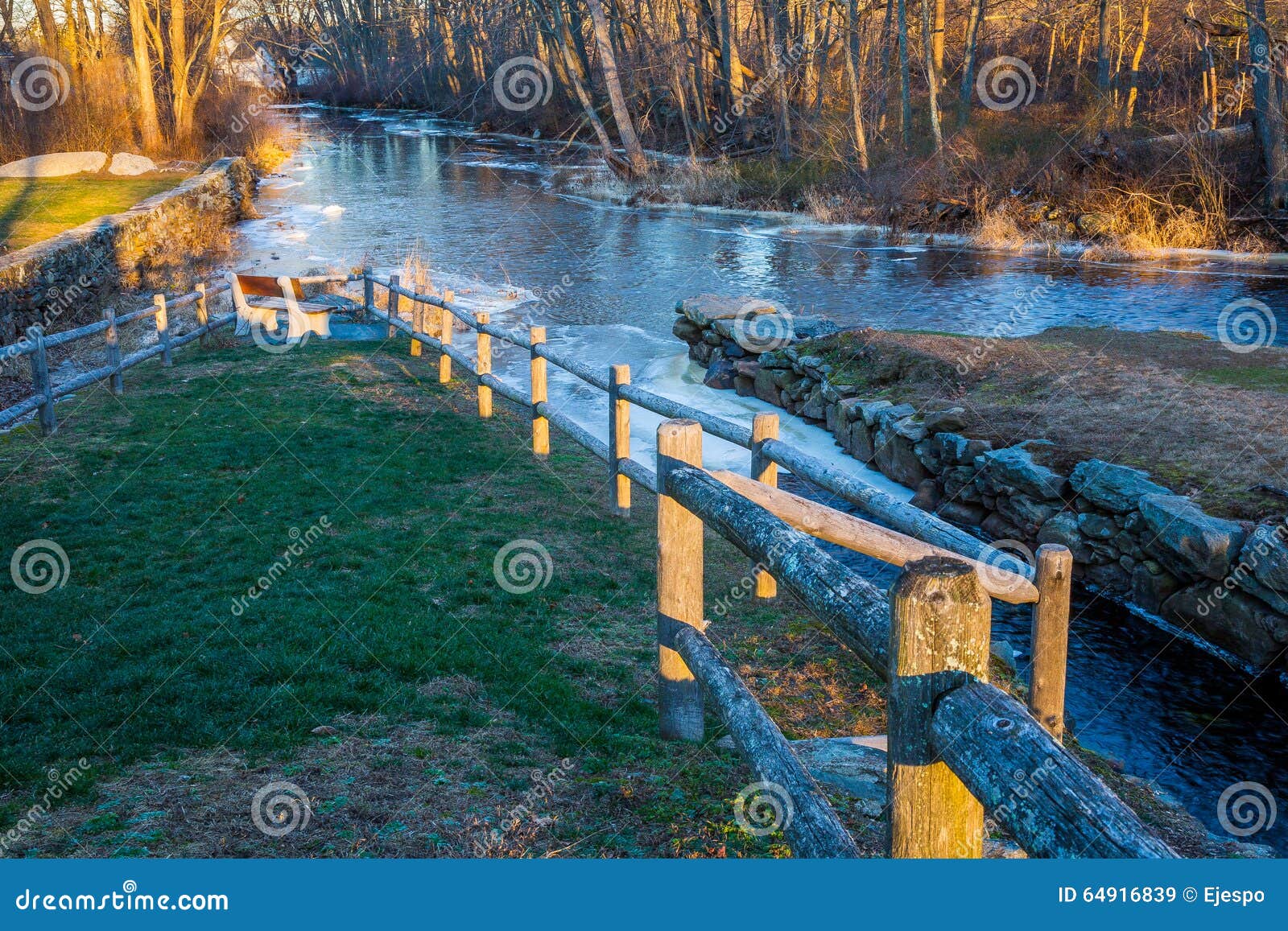 Fence on River stock image. Image of edge, winter, fence - 64916839