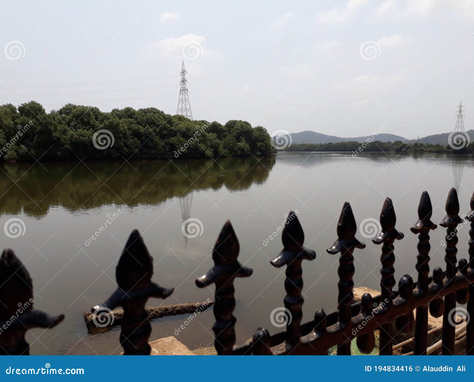 Fence on the River, Indian River. Stock Photo - Image of architecture ...