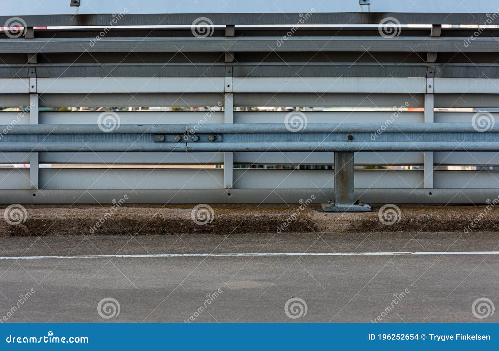 Fence and Road Railing at a Parking Lot Stock Photo - Image of rail ...