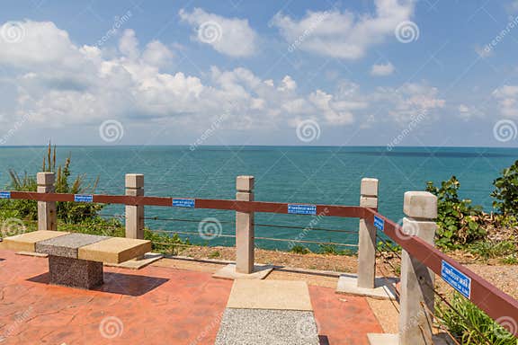 Fence at sea view point stock photo. Image of nature - 57666876