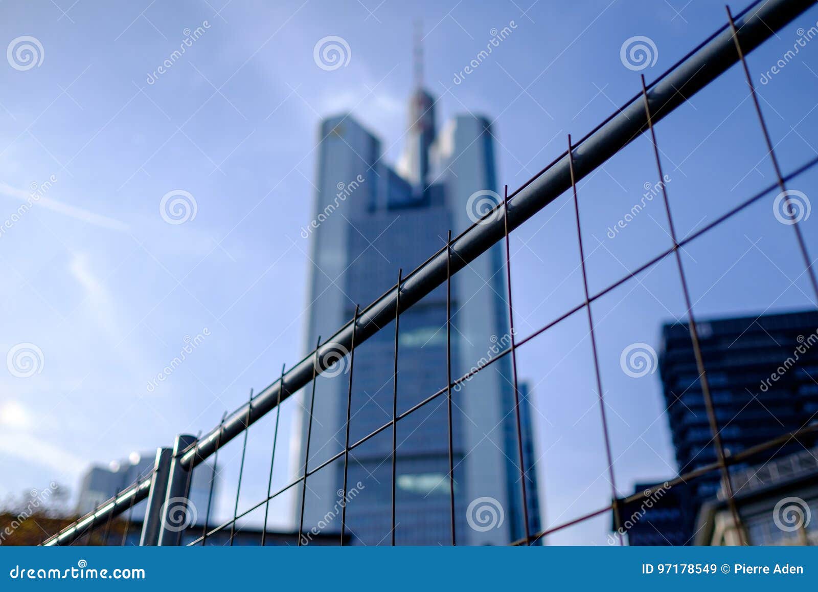 Fence with Skyscraper stock image. Image of center, city - 97178549