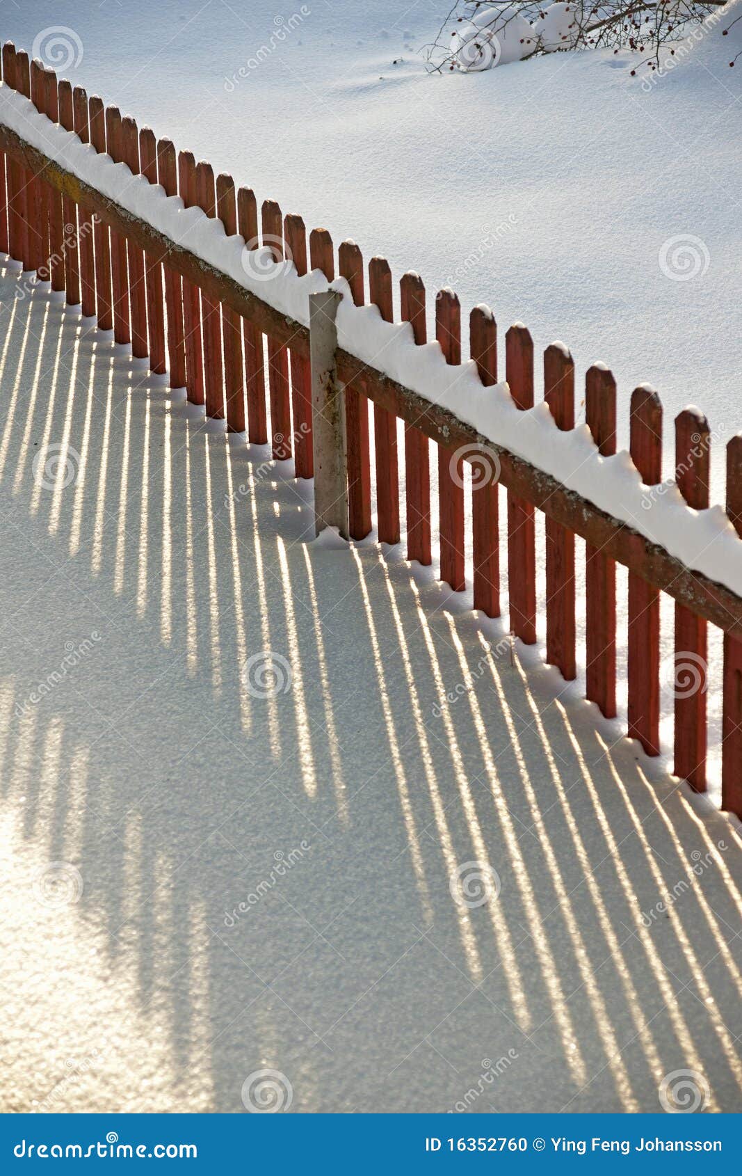 Fence in snow stock photo. Image of scenery, mountain - 16352760