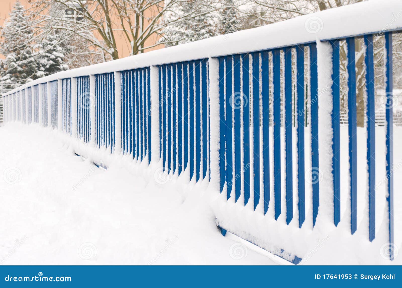 Fence in the snow. stock image. Image of fencing, winter - 17641953