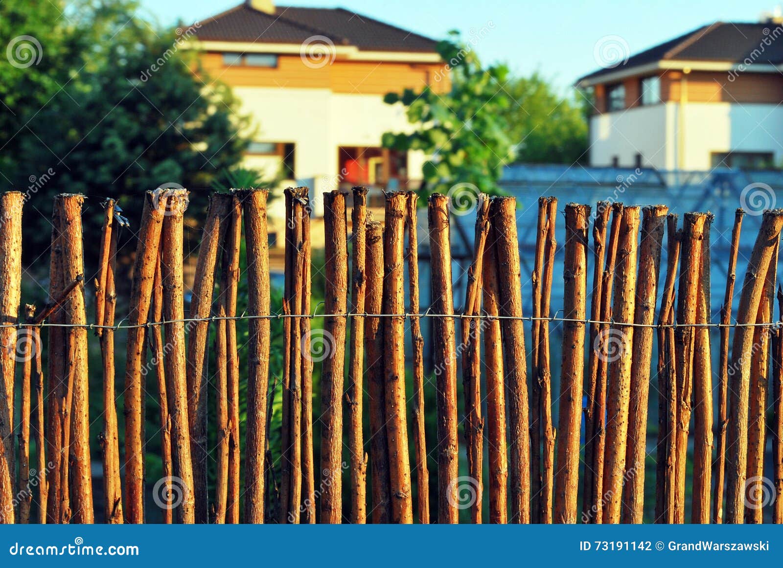 Fence of sticks stock photo. Image of construction, branch - 73191142