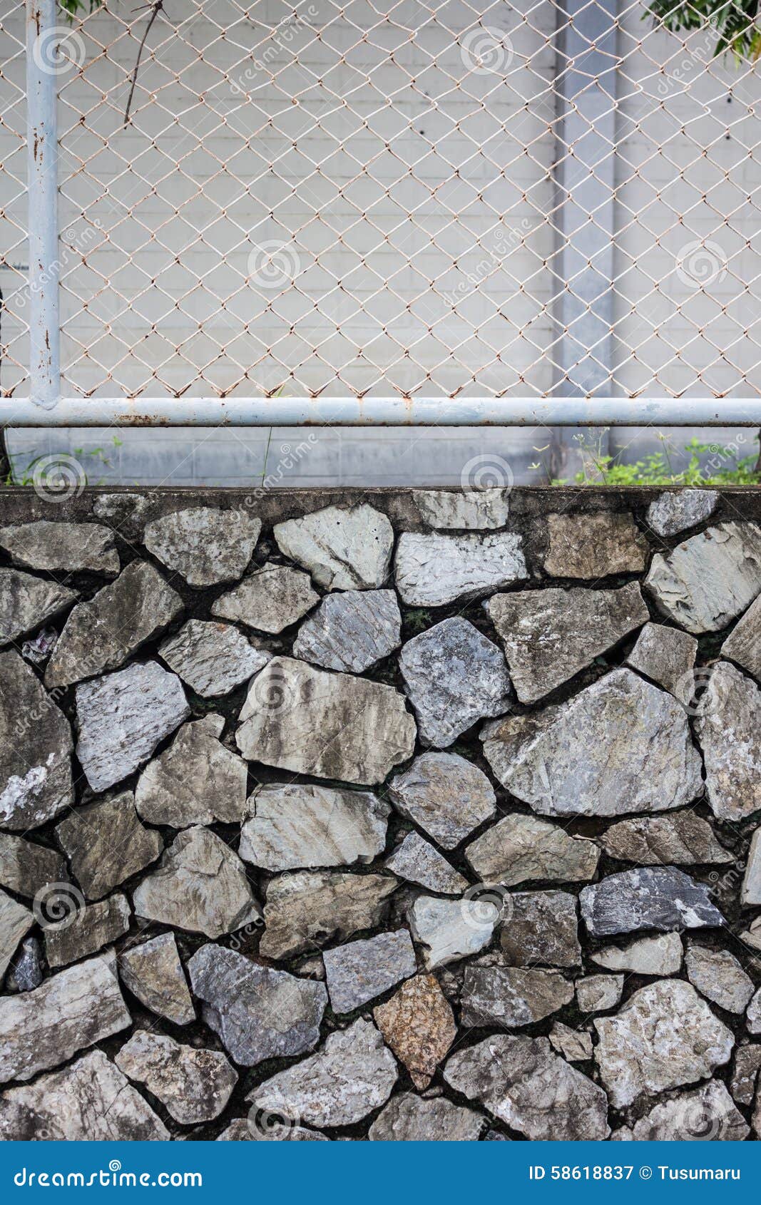 Fence and Stone Wall Texture Stock Image - Image of danger, house: 58618837