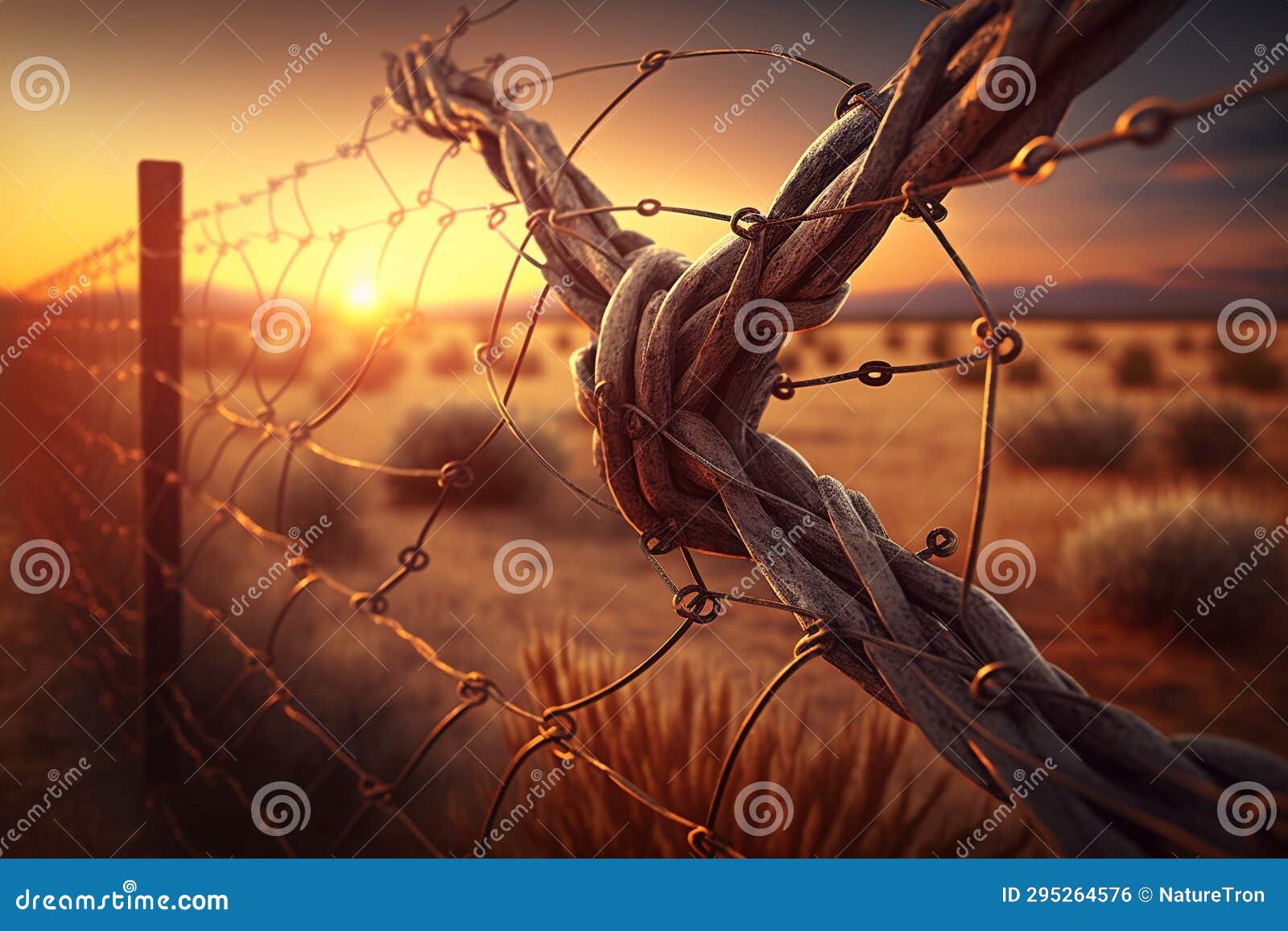 Fence in Sunset Fence at Sunset Fence Stock Illustration - Illustration ...