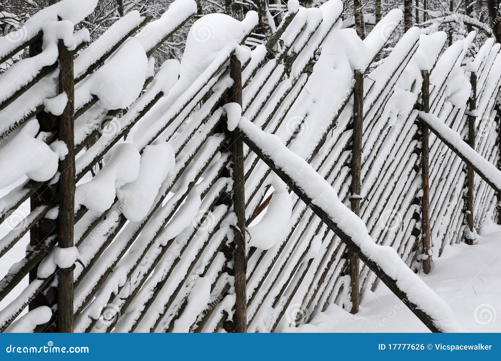 Fence Under Snow stock photo. Image of january, february - 17777626